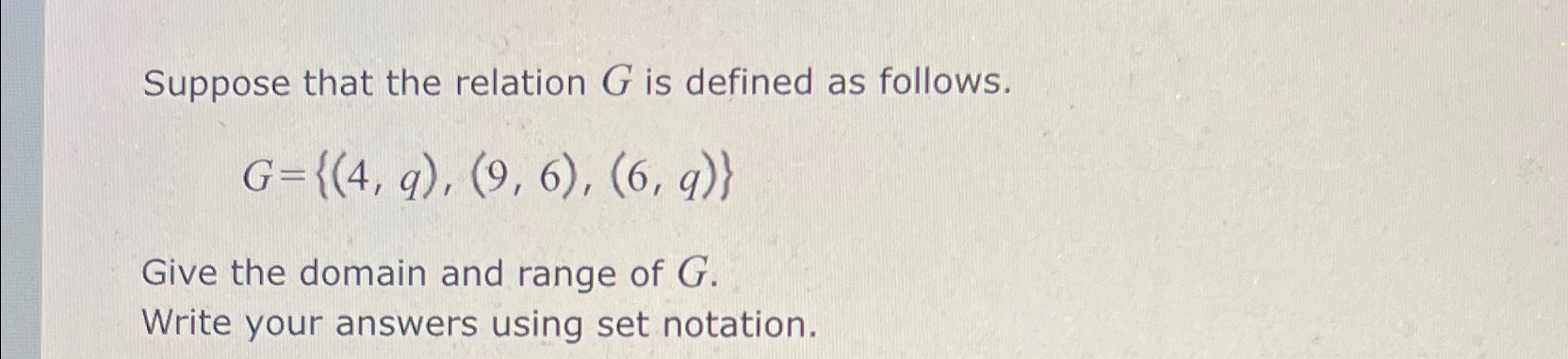 Solved Suppose that the relation G ﻿is defined as | Chegg.com