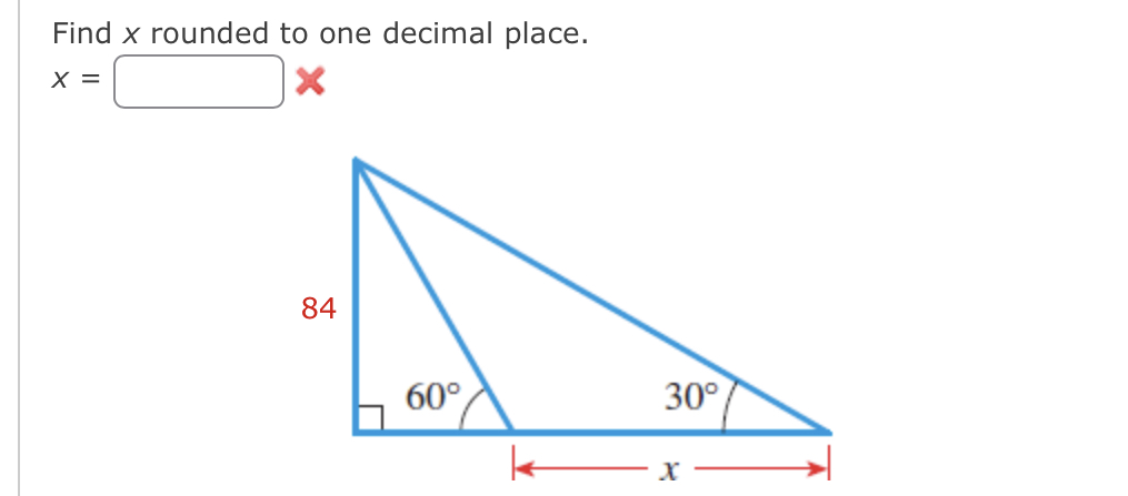 Solved Find x rounded to one decimal place.x= | Chegg.com Solved Find x rounded to one decimal place.x= | Chegg.com