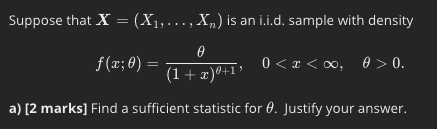 Suppose that x=(x1,dots,xn) ﻿is an i.i.d. ﻿sample | Chegg.com