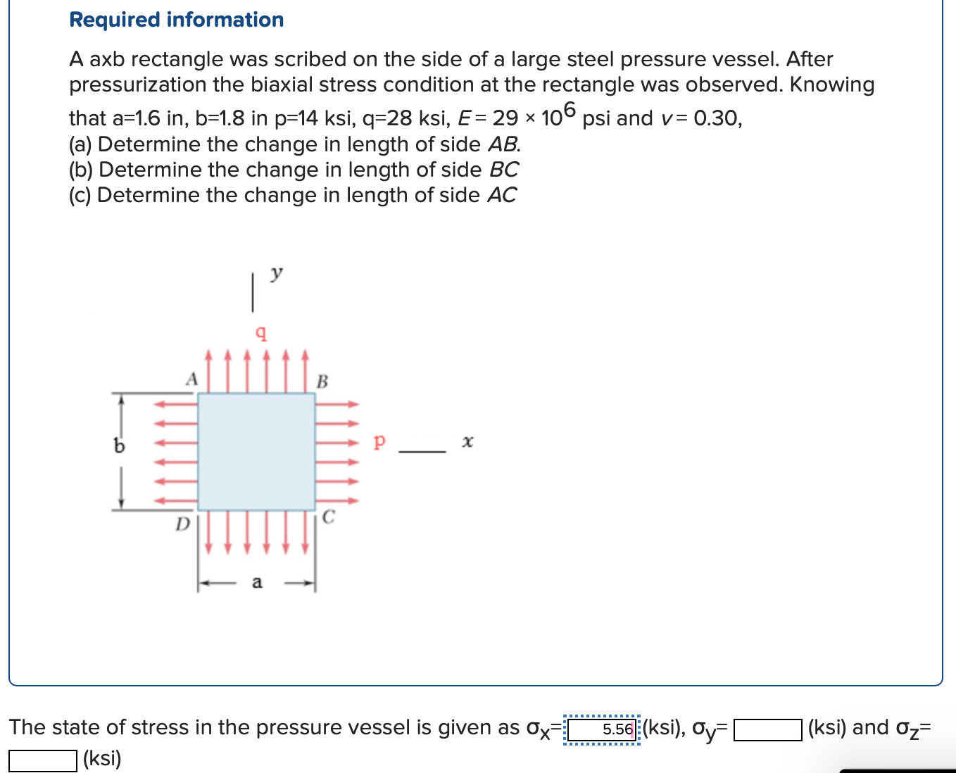 Solved Required informationA axb rectangle was scribed on | Chegg.com