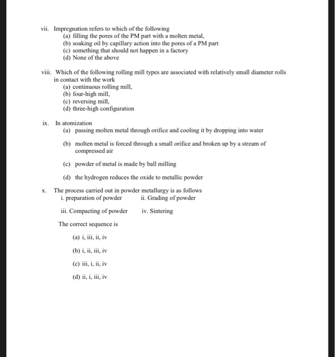Solved Q1. Multiple choice question (10 marks) i. The volume | Chegg.com