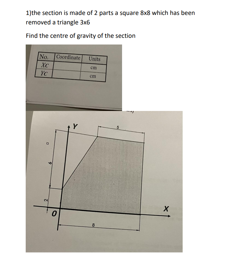 Solved the section is made of 2 ﻿parts a square 8×8 ﻿which | Chegg.com