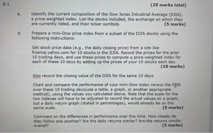 Solved a. Identify the current composition of the Dow Jones | Chegg.com