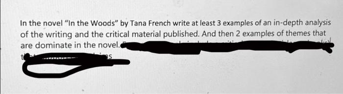 In the novel "In the Woods" by Tana French write at | Chegg.com