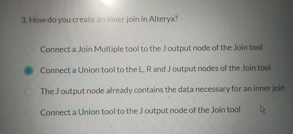Solved How do you create an inner join in Alteryx?Connect a | Chegg.com