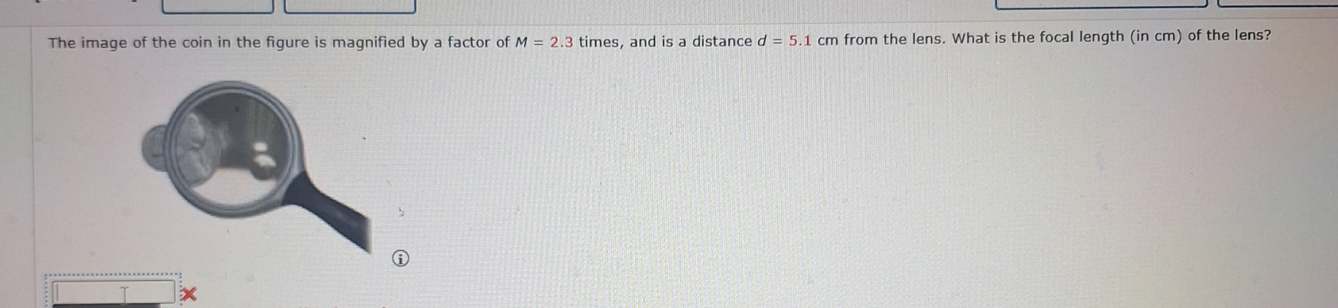 Solved The image of the coin in the figure is magnified by a | Chegg.com