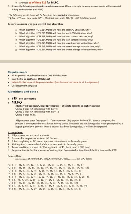 Solved Cpu Scheduler Programming Assignment Assignment 1 