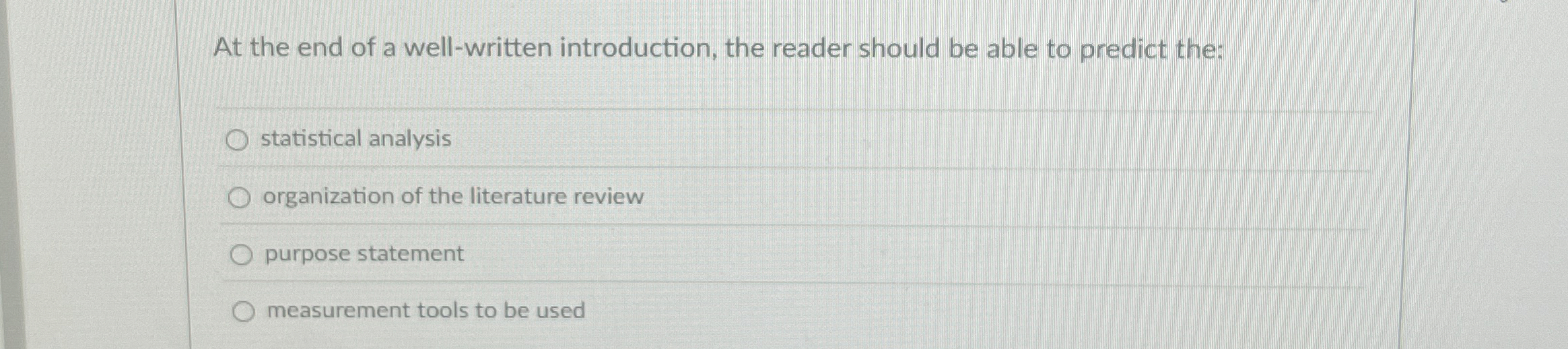 Solved At the end of a well-written introduction, the reader | Chegg.com