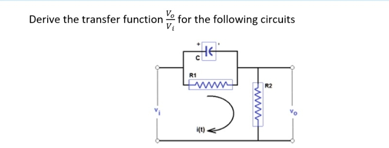 Solved Derive the transfer function VoVi ﻿for the following | Chegg.com
