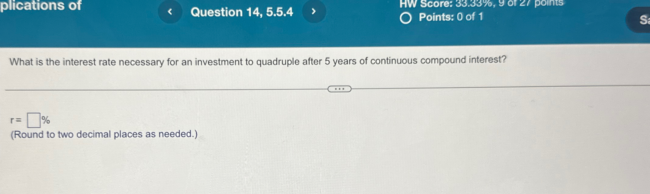 Solved plications ofQuestion 14, 5.5.4HW Score: 33.33%,9 ﻿of | Chegg.com