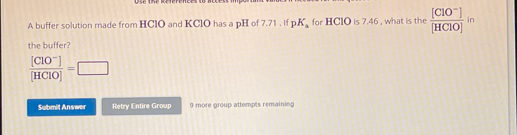 Solved A buffer solution made from HClO and KClO has a pH | Chegg.com