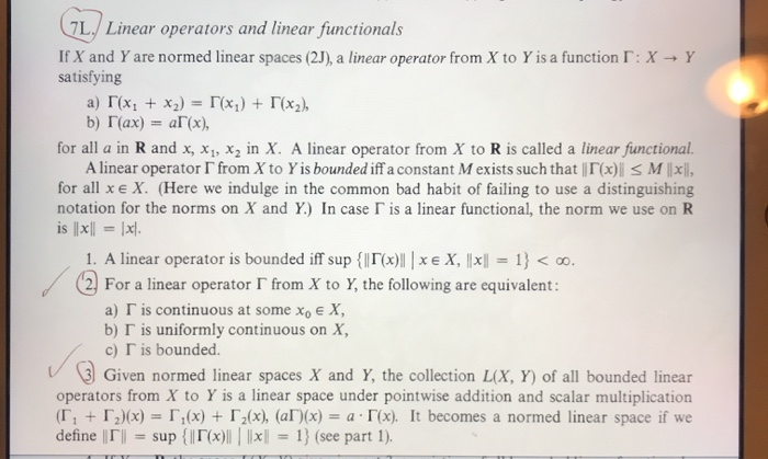 Solved 7L. Linear operators and linear functionals If X and | Chegg.com