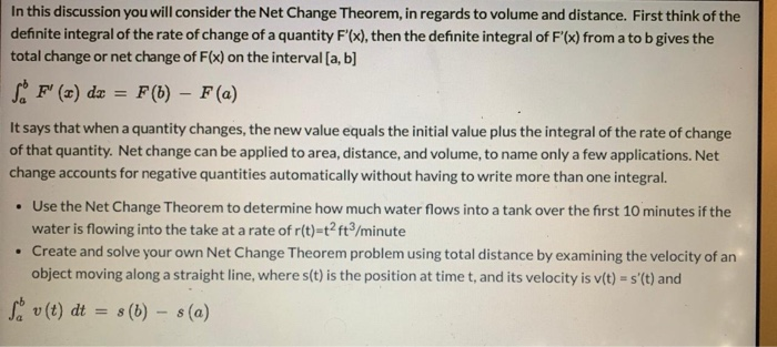 Solved In this discussion you will consider the Net Change | Chegg.com