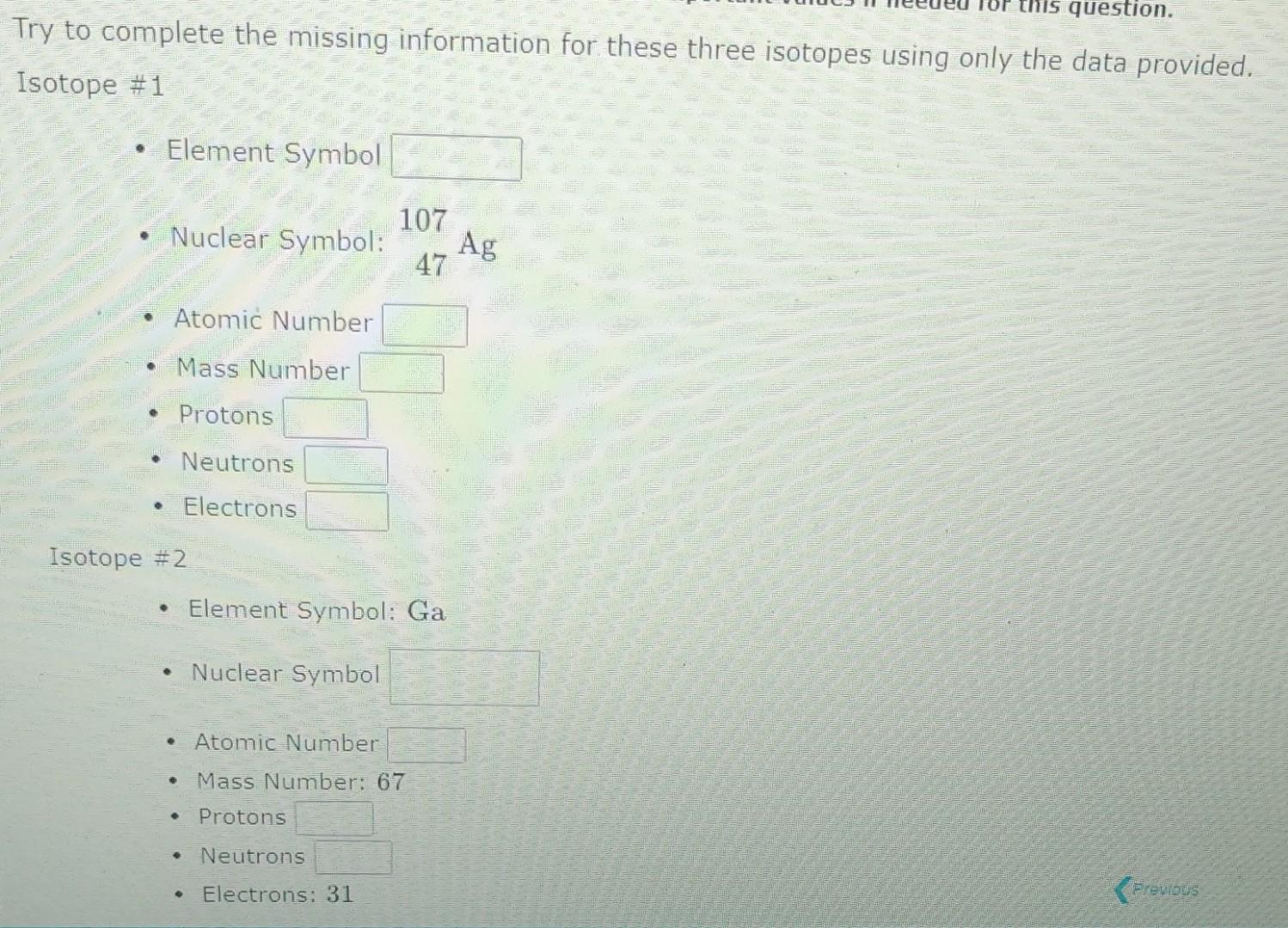 Solved question. Try to complete the missing information for | Chegg.com