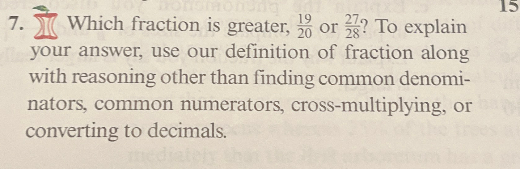 Solved 2π2 ﻿Which fraction is greater, 1920 ﻿or 2728 ? ﻿To | Chegg.com