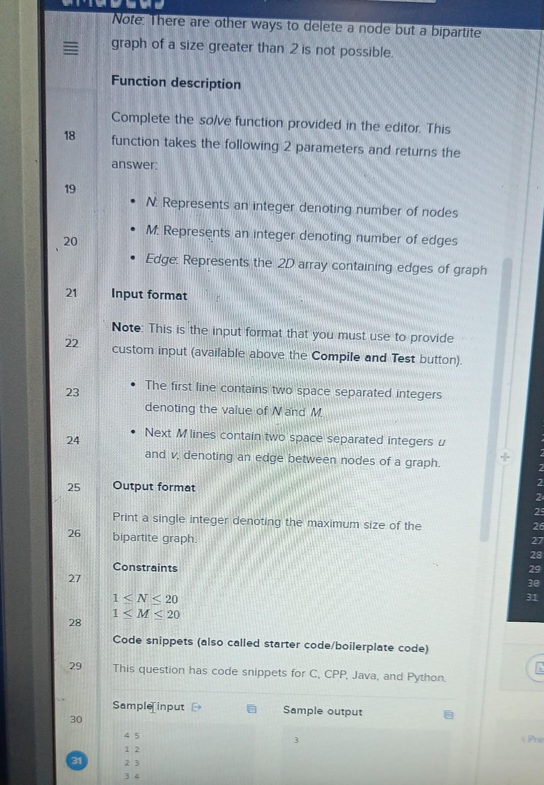Solved Max. score: 20.00 Maximal bipartite graph You are | Chegg.com
