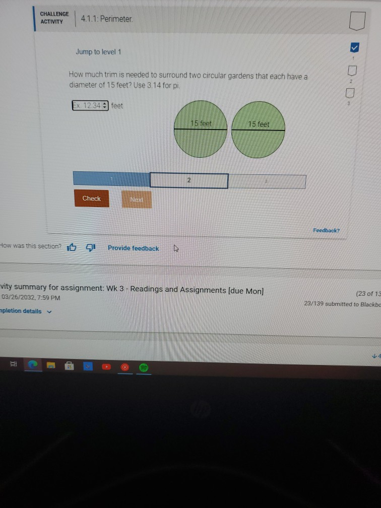 Solved CHALLENGE ACTIVITY 4.1.1: Perimeter. Jump to level 1 | Chegg.com