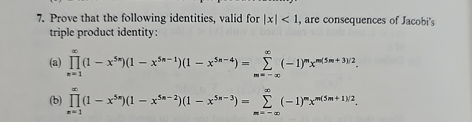 Solved Prove that the following identities, valid for |x|