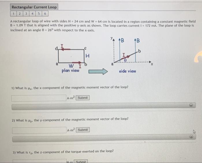Solved Rectangular Current Loop A rectangular loop of wire | Chegg.com