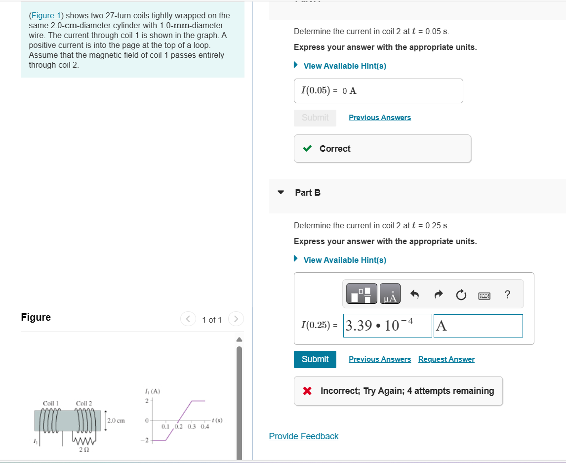Solved (Figure 1) ﻿shows two 27-turn coils tightly wrapped | Chegg.com
