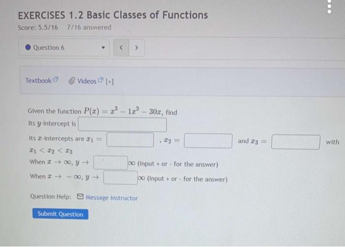 Solved EXERCISES 1.2 Basic Classes of Functions Score: | Chegg.com