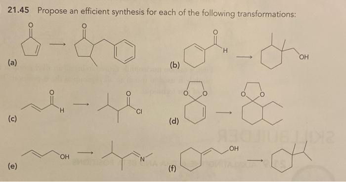 Solved 21.45 Propose an efficient synthesis for each of the | Chegg.com