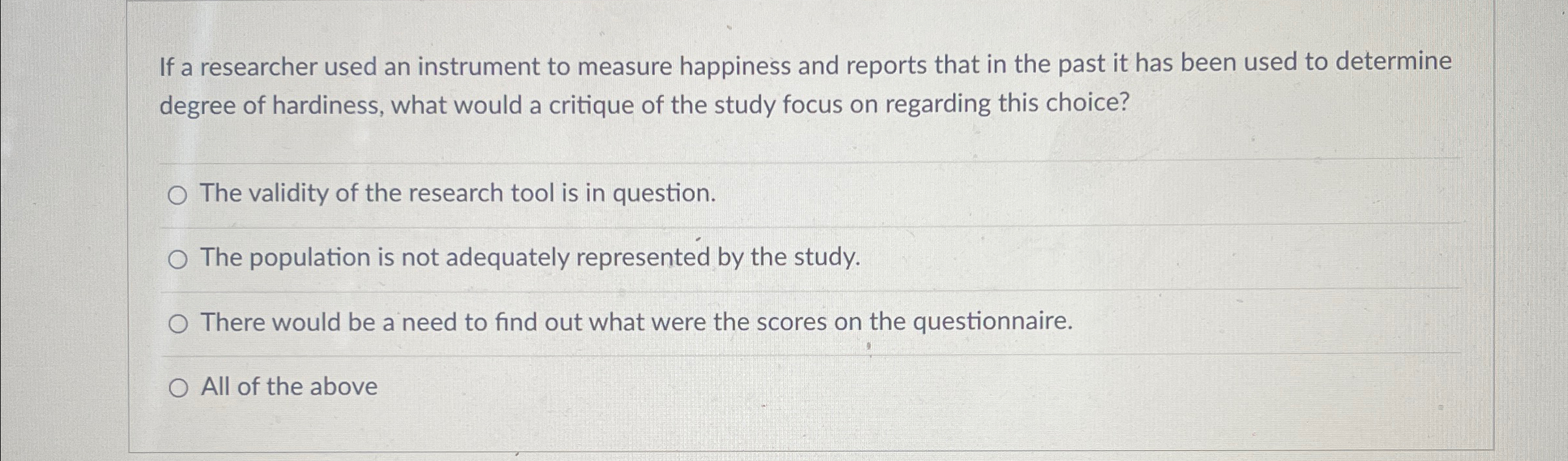 Solved If a researcher used an instrument to measure | Chegg.com