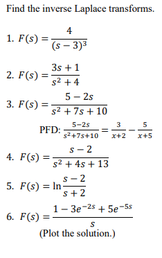 Solved Find the inverse Laplace | Chegg.com