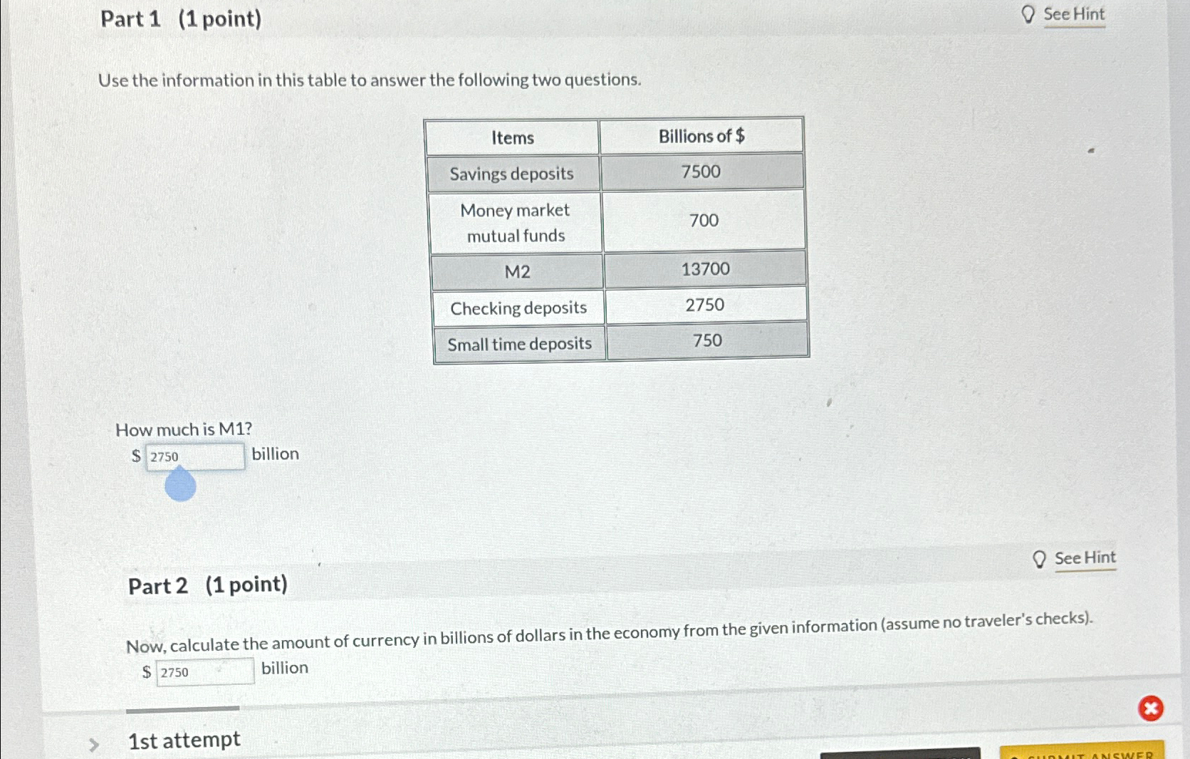 Solved Part 1 (1 ﻿point)See HintUse the information in this | Chegg.com