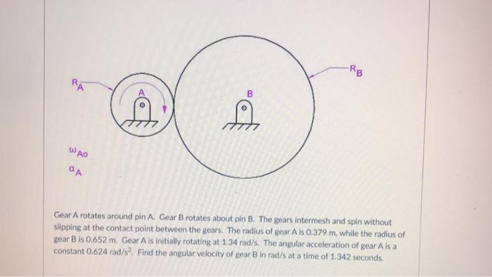 Solved -RB RA WAO ад Gear A rotates around pin A. Gear | Chegg.com