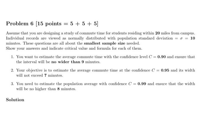 Solved Problem 5 15 Points 555 A Sample Of N9 