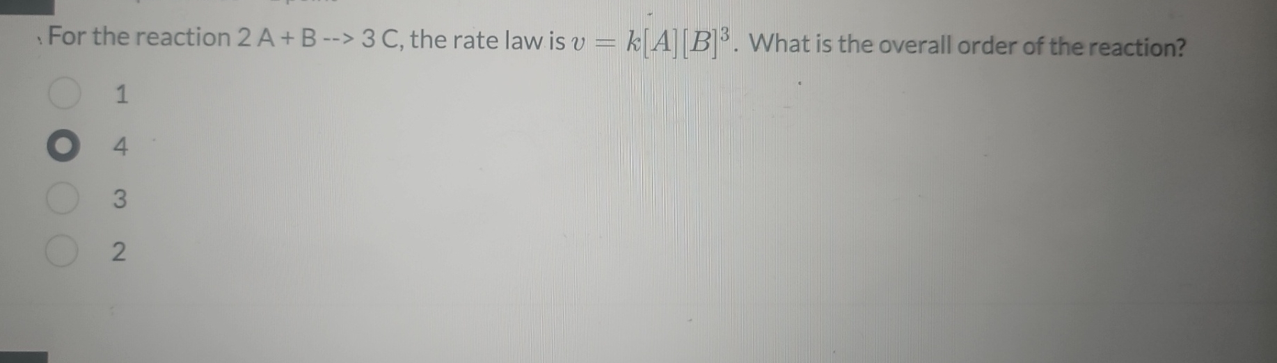 Solved For the reaction 2A+B-→3C, ﻿the rate law is | Chegg.com