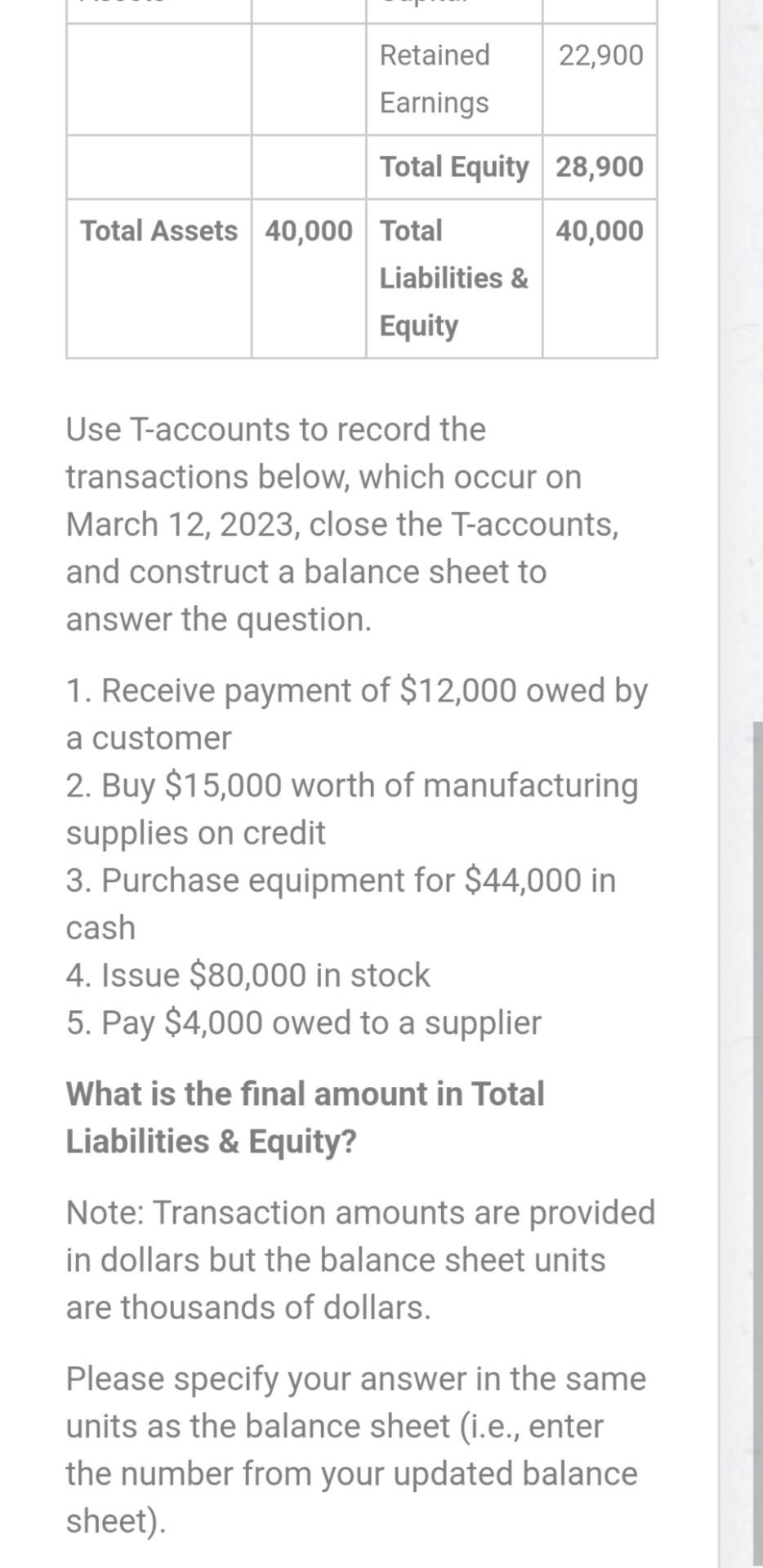 Solved Use T-accounts to record the transactions below, | Chegg.com