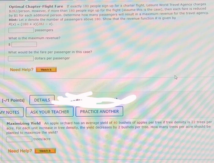 Solved Optimal Chapter Flight Fare If exactly 180 people | Chegg.com