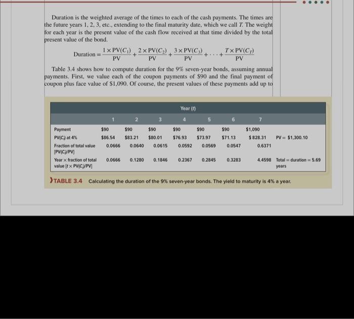 Solved 14. Duration Calculate durations and modified | Chegg.com