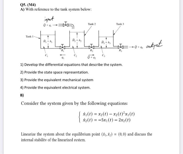 Solved Q5. (M4) A) With reference to the tank system below: | Chegg.com