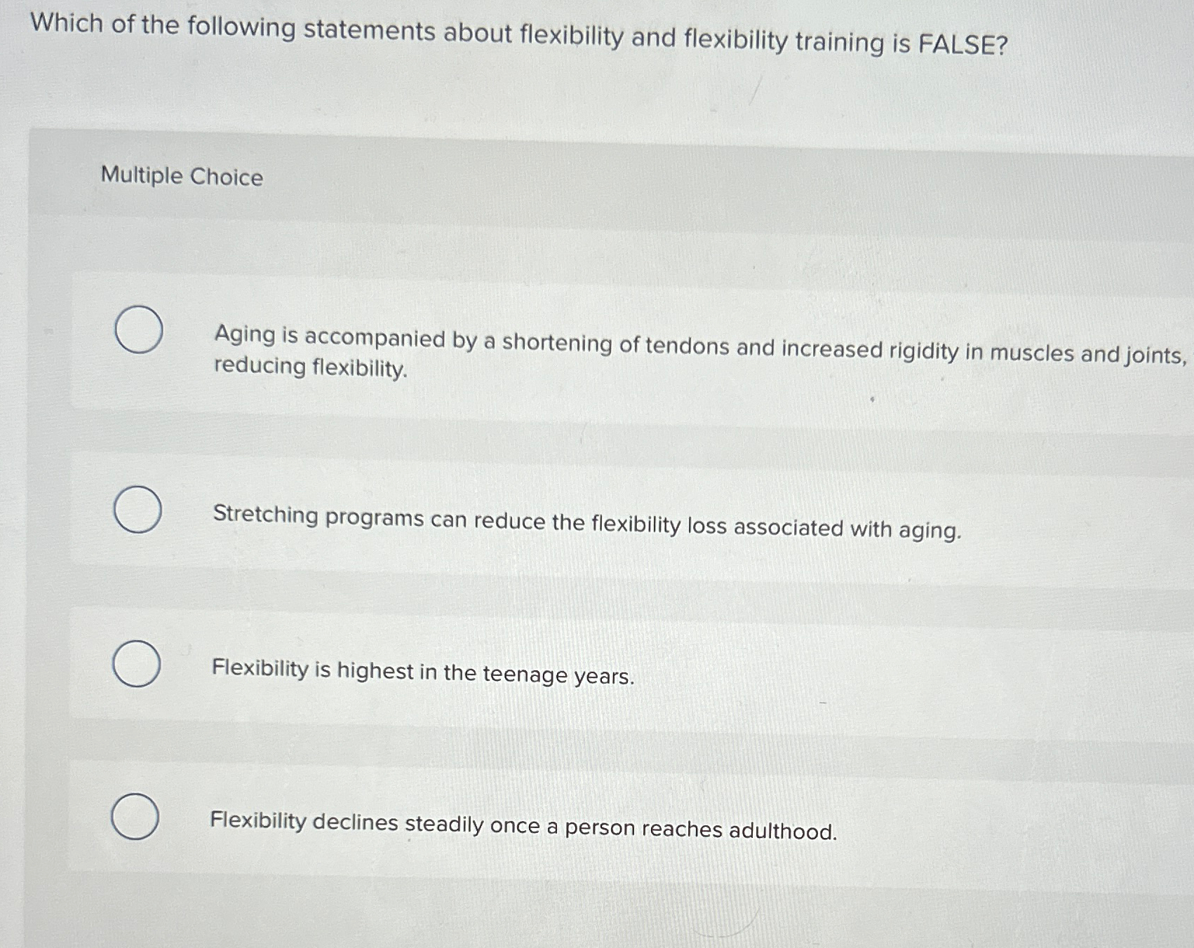 Solved Which of the following statements about flexibility | Chegg.com
