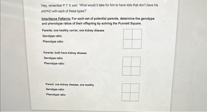 Solved Inheritance Patterns: For each set of potential | Chegg.com