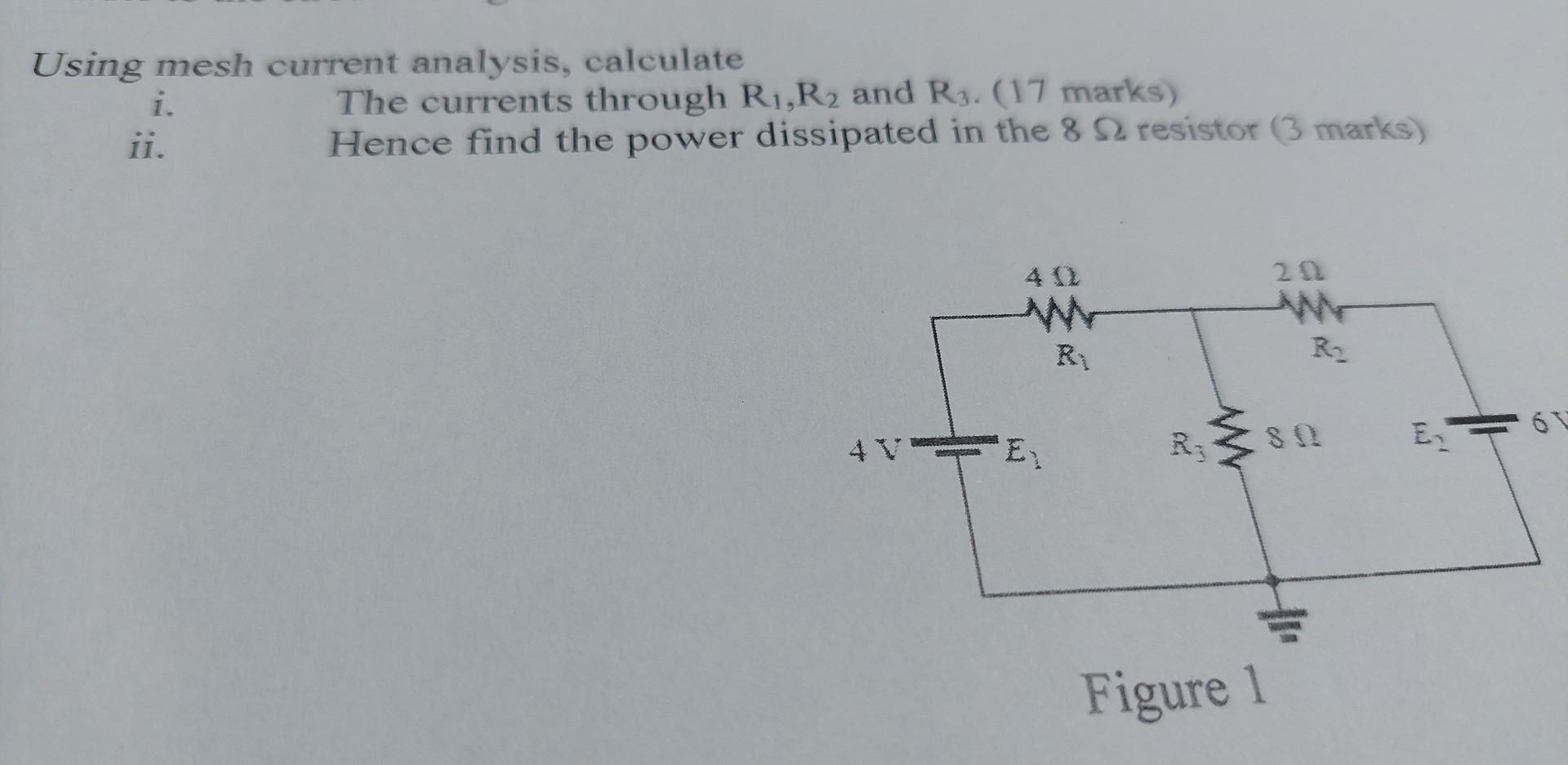 Solved Using mesh current analysis, calculate i. The | Chegg.com