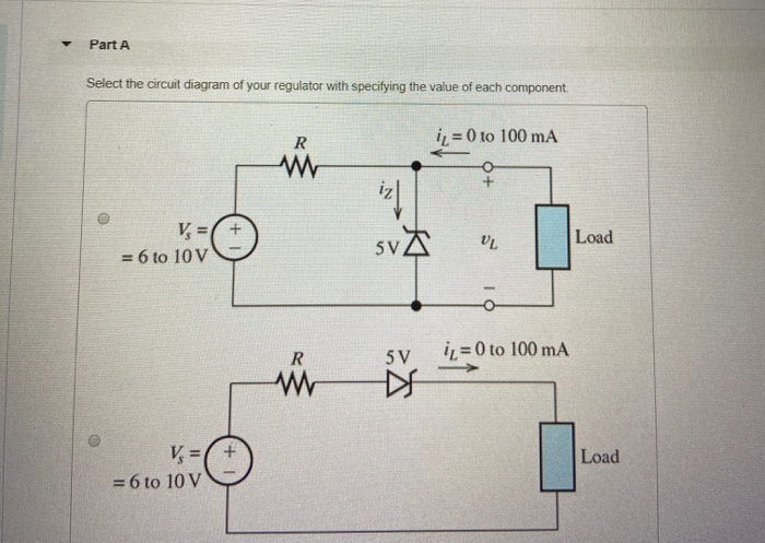 Solved Design a voltage-regulator circuit to provide a | Chegg.com