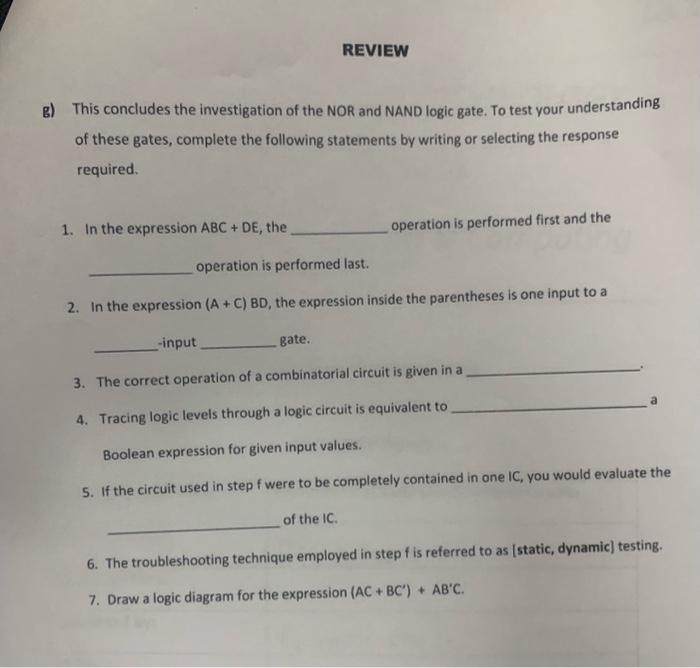 Solved 1. To investigate the behavlor of simple logic | Chegg.com