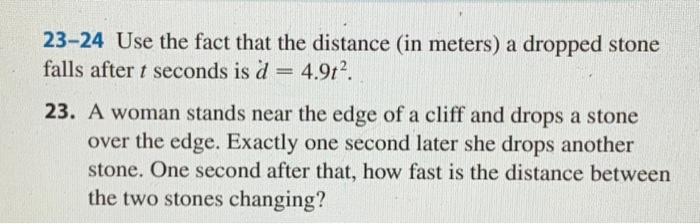 Solved 23-24 Use the fact that the distance (in meters) a | Chegg.com