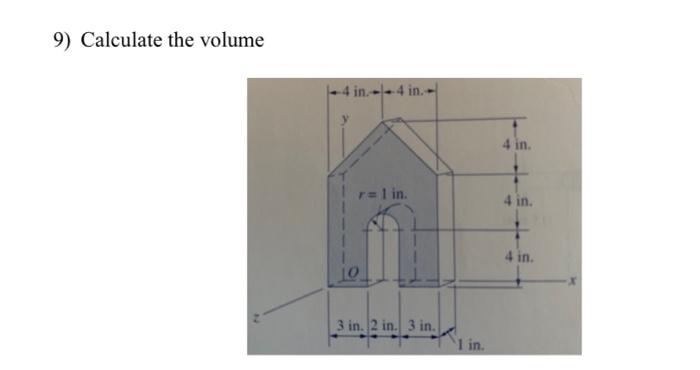 Solved 9) Calculate the volume | Chegg.com