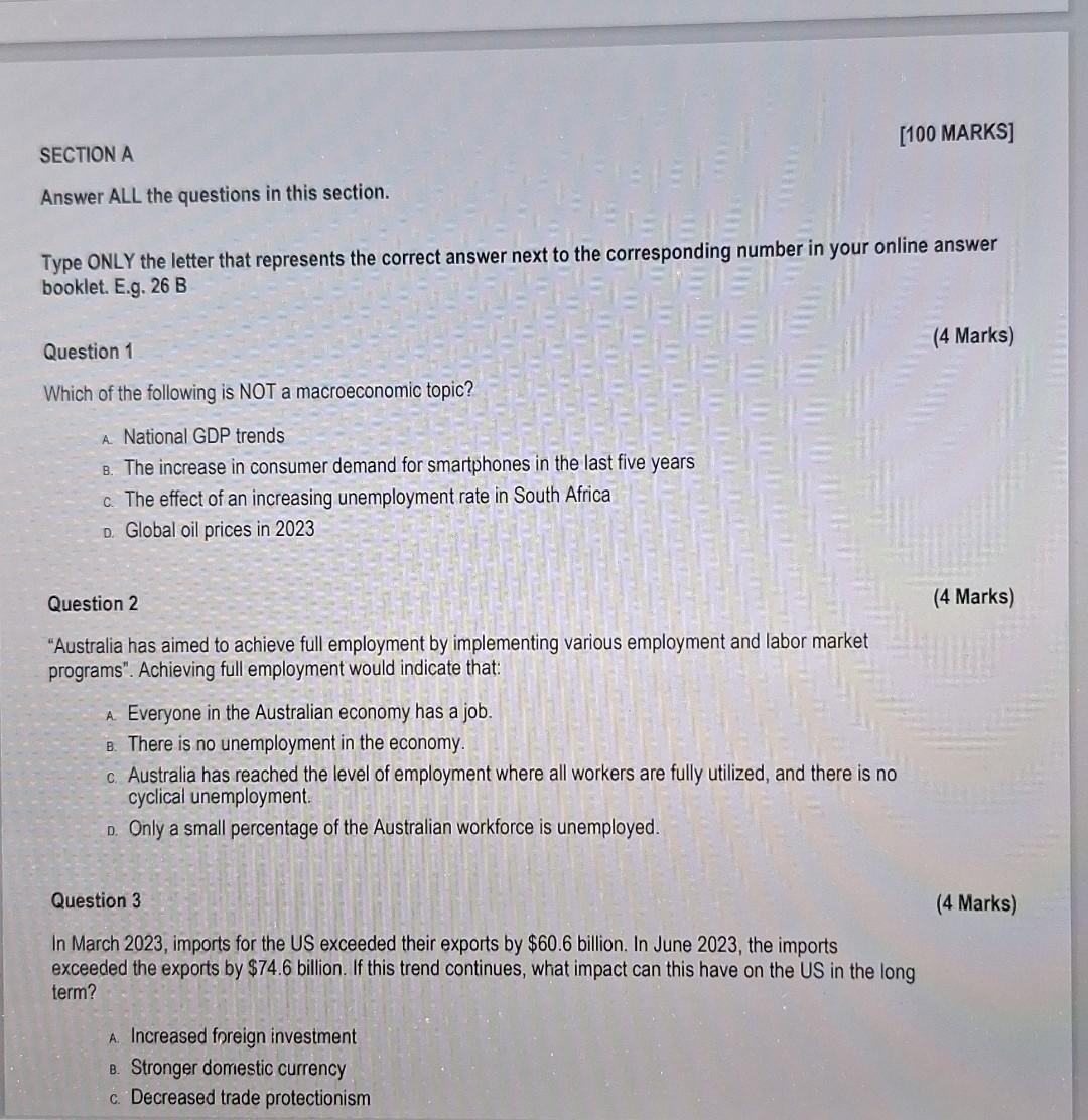 Solved SECTION A Answer ALL the questions in this section. | Chegg.com