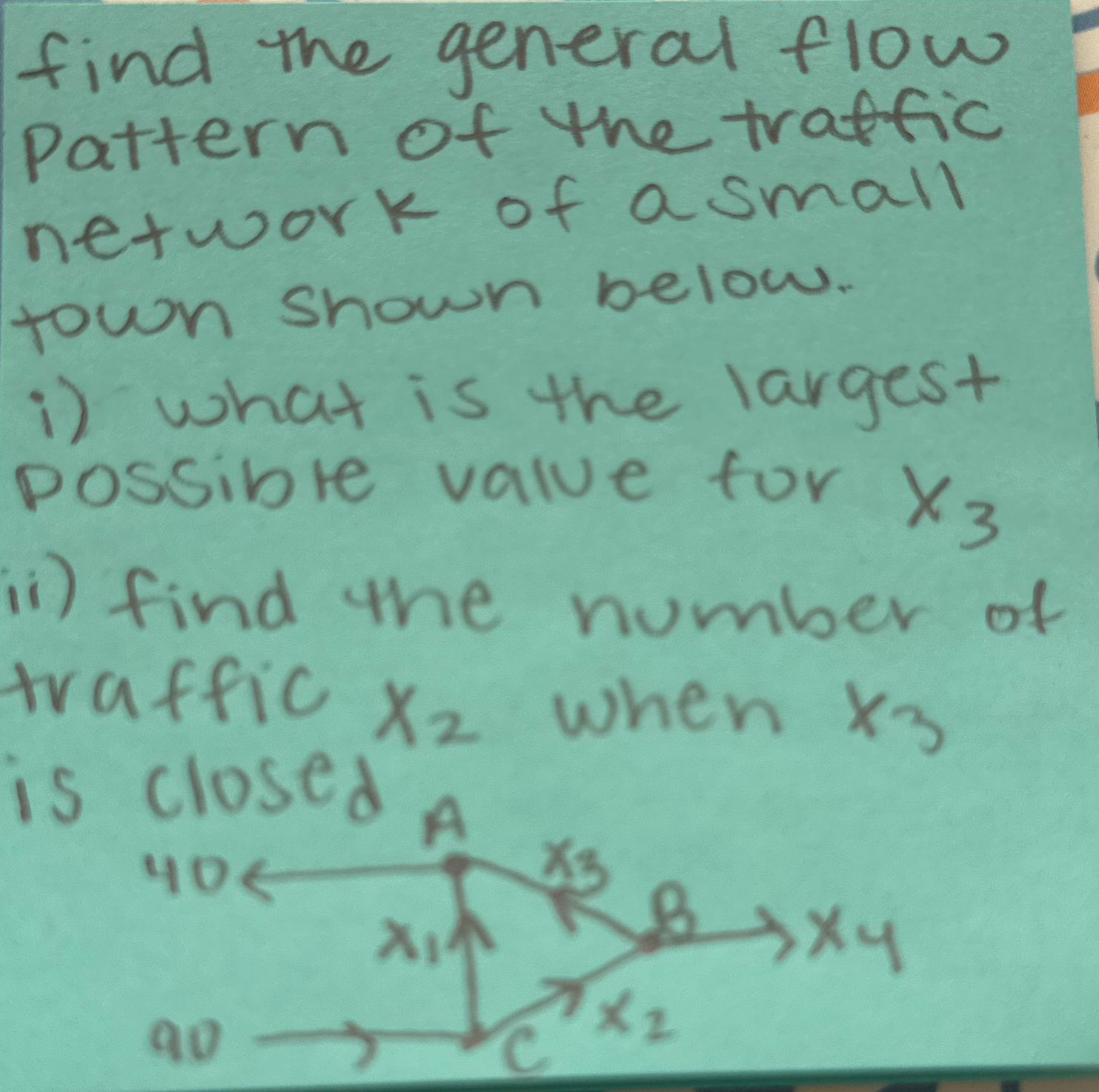 Solved find the general flow pattern of the traffic network | Chegg.com
