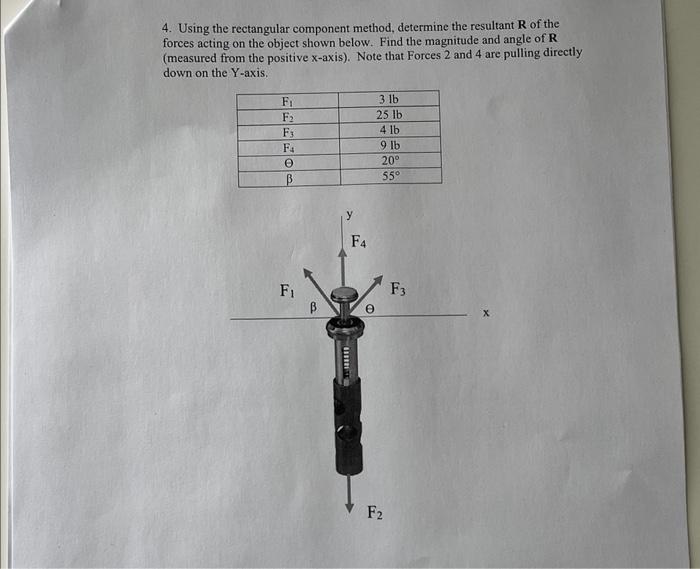 Solved 4. Using the rectangular component method, determine | Chegg.com