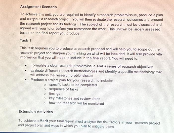 Solved Assignment Scenario To achieve this unit, you are | Chegg.com