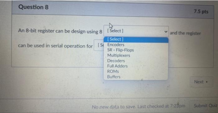 Solved An 8 -bit register can be design using 8 can be used | Chegg.com