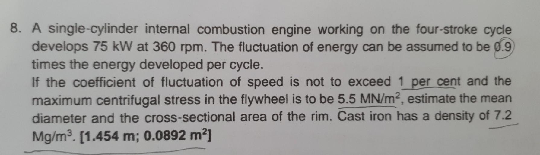 8. A single-cylinder internal combustion engine | Chegg.com