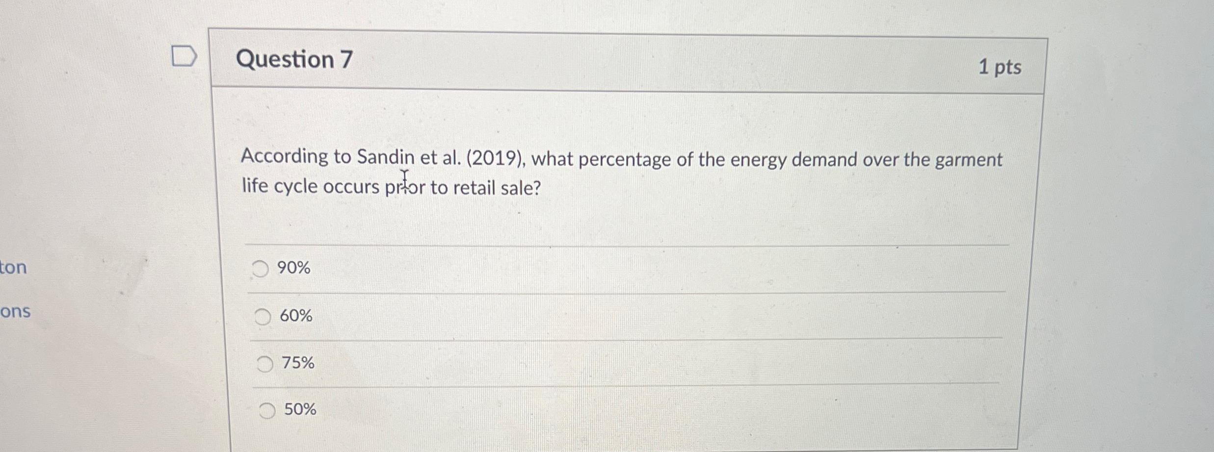 Solved Question 71 ﻿ptsAccording to Sandin et al. (2019), | Chegg.com